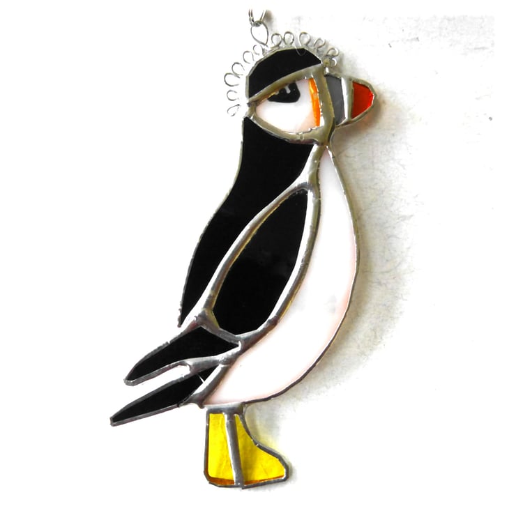 Puffin Bird Suncatcher Stained Glass Handmade B... - Folksy