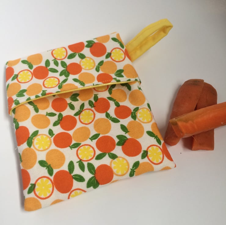 Reusable, eco-friendly Toddler snack sack in or... - Folksy