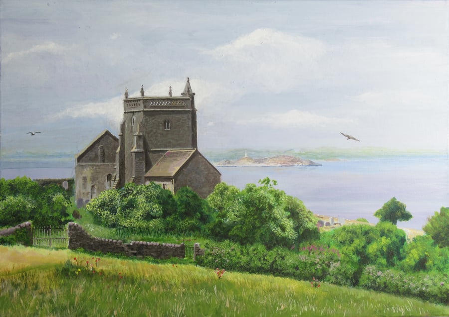 Old church of St Nicholas, Uphill, N.Somerset,... - Folksy