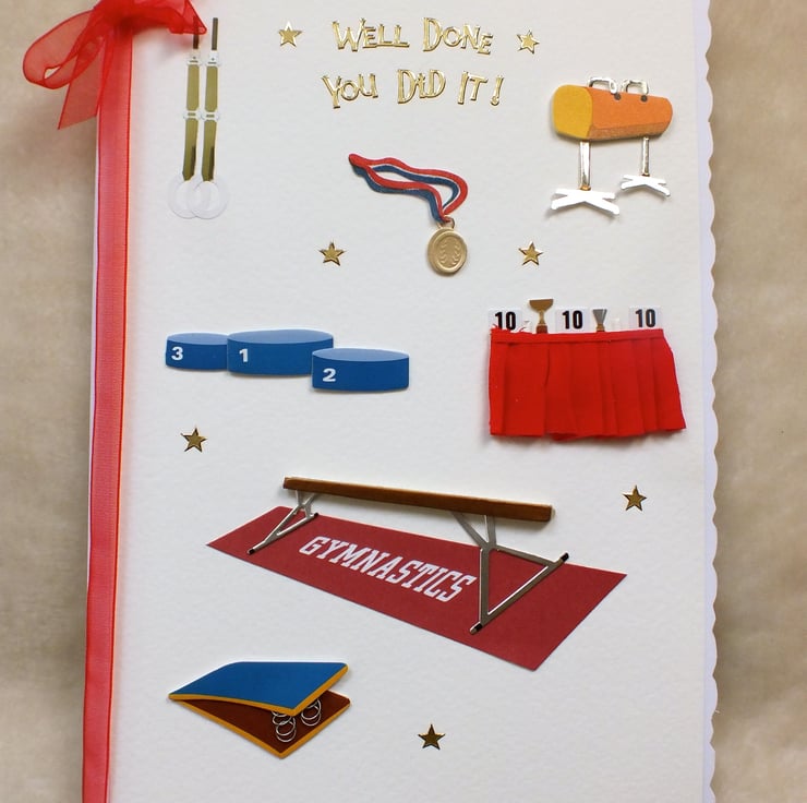 Handmade Gymnastics 'Well Done You Did It!' (Co... - Folksy