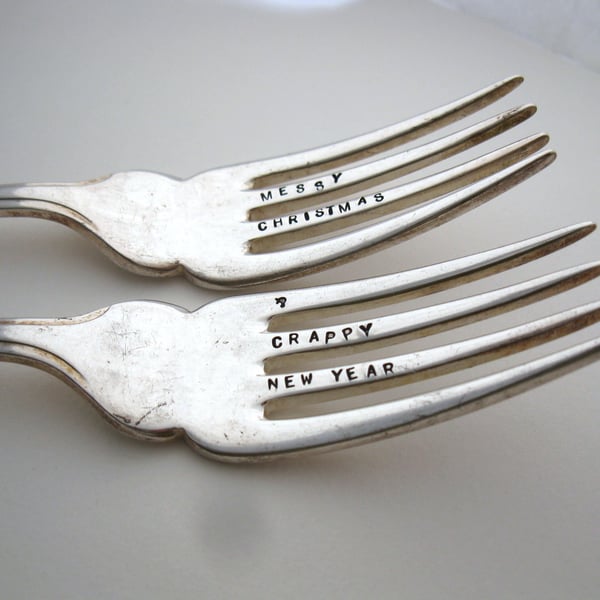Two Silly Xmas Forks, Messy Christmas & Cra... - Folksy