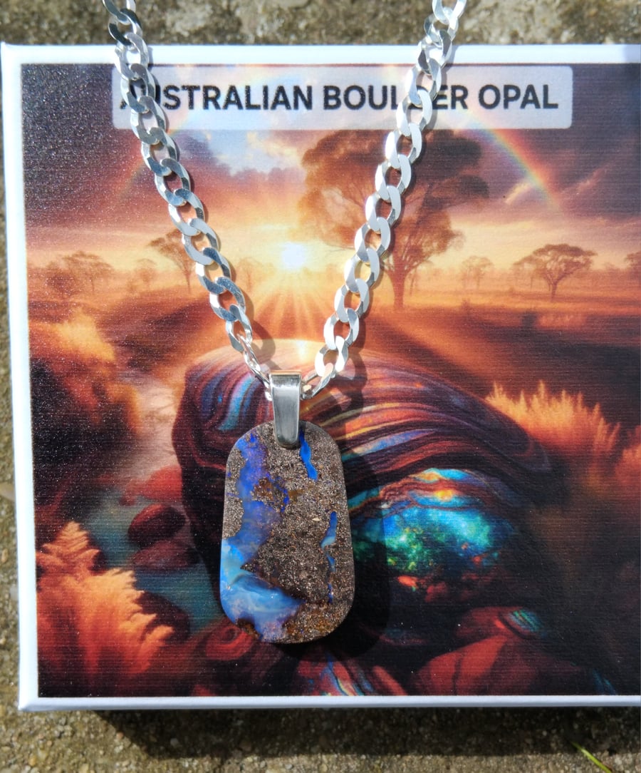 AUSTRALIAN BOULDER OPAL PENDANT - Folksy