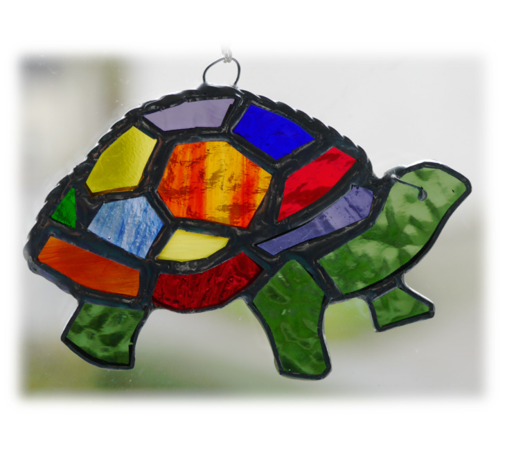 Suncatcher Stained Glass Tortoise Handmade Rain... - Folksy