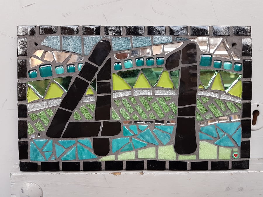 Mosaic House Number Plaques (Two digits) - Folksy