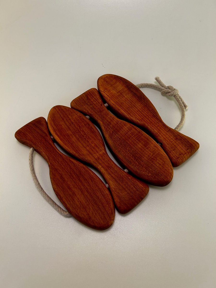 Wooden Oak Trivet for Hot Dishes, Fish Pot Stan... - Folksy