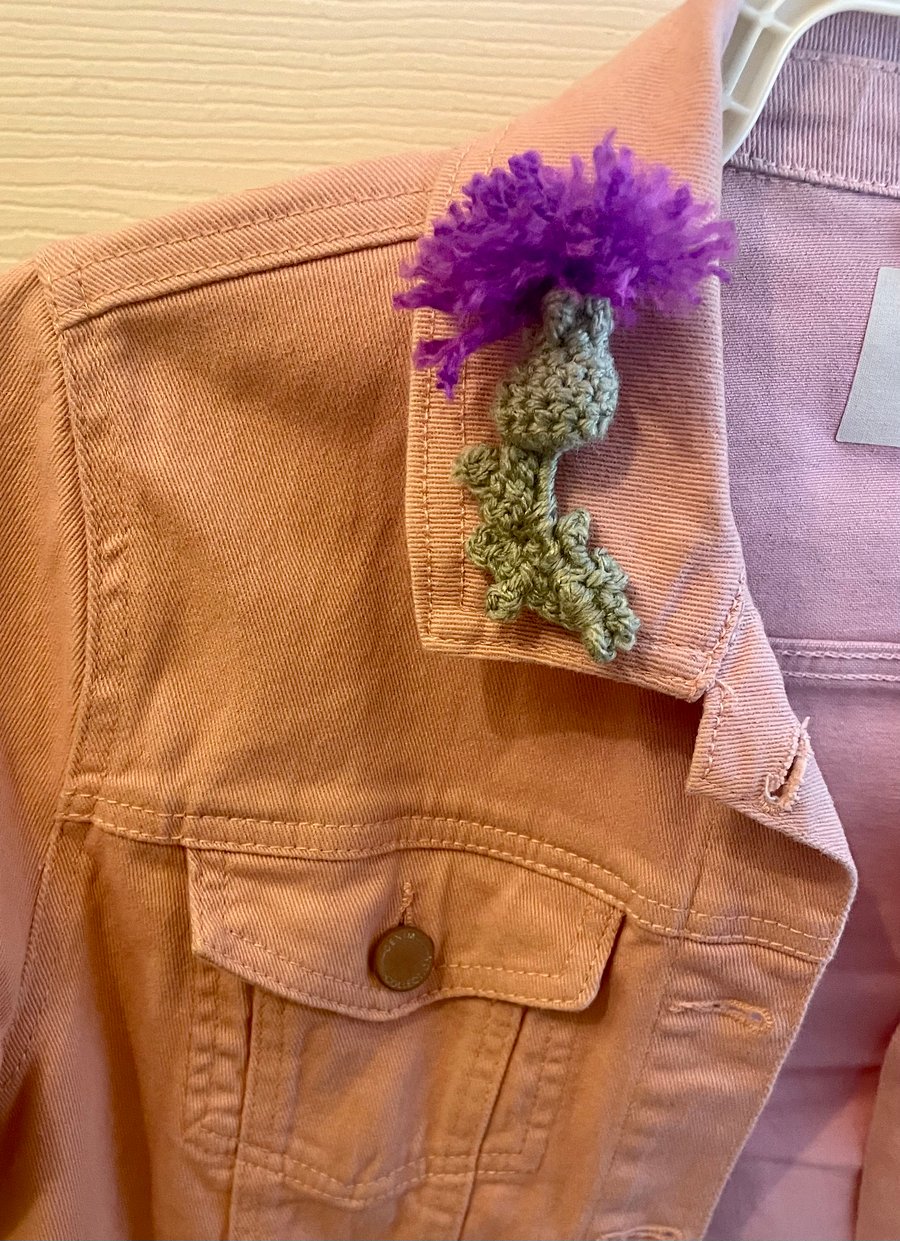 Purple Thistle Brooch, Lapel Pin, Scottish This... - Folksy