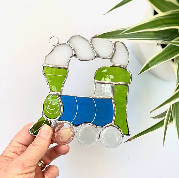 Stained Glass Train Suncatcher - Handmade Windo... - Folksy