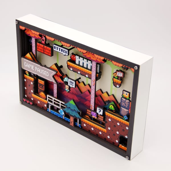 Retro 3D Pixel Art Customisable Shadow Box. 80s... - Folksy
