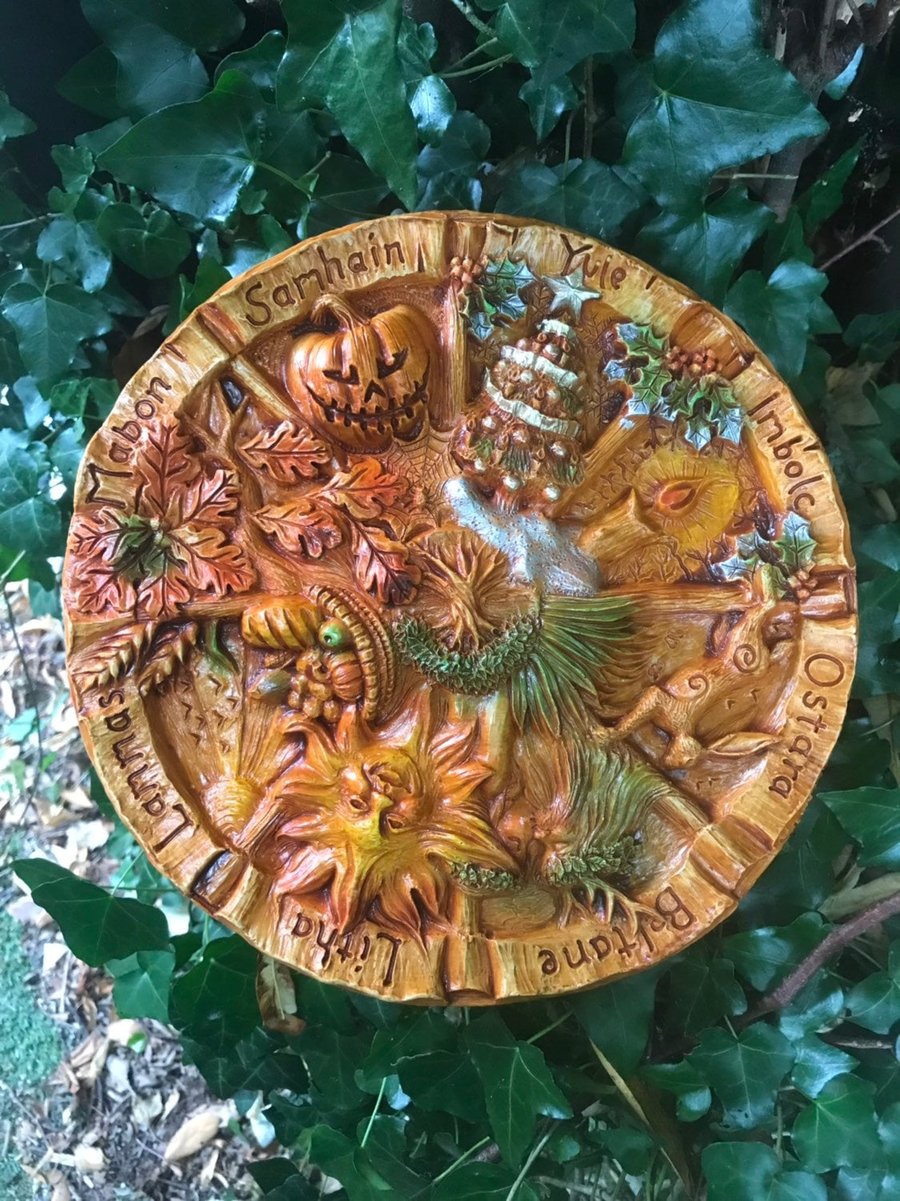 De luxe coloured Wheel of the year wall plaque,... - Folksy