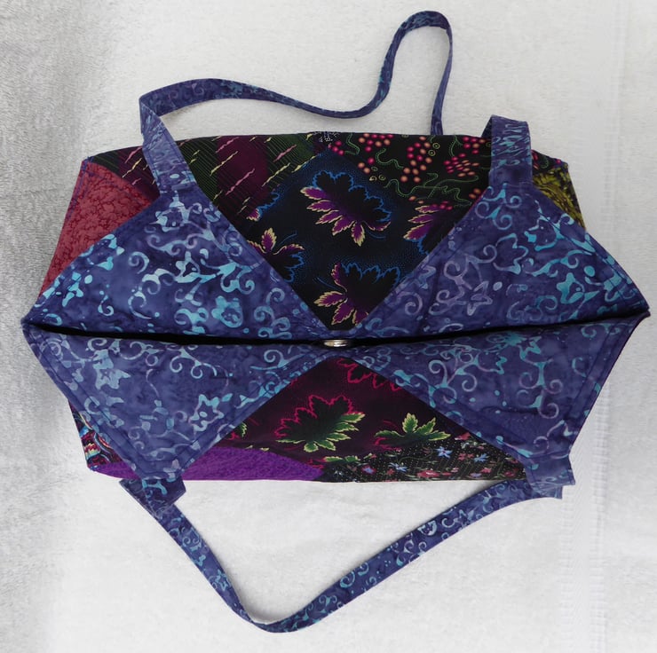 Shoulder Bag from Patchwork Squares. Folded Jap... - Folksy