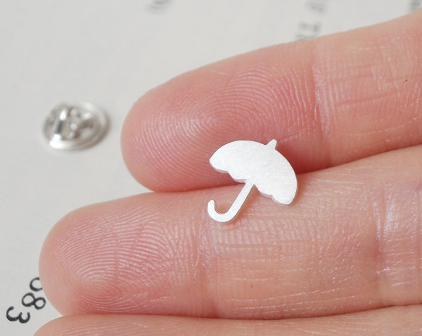 umbrella lapel pin, tie tack in sterling silver - Folksy