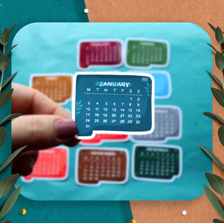 2023 Calendar stickers, mini calendar stickers,... - Folksy