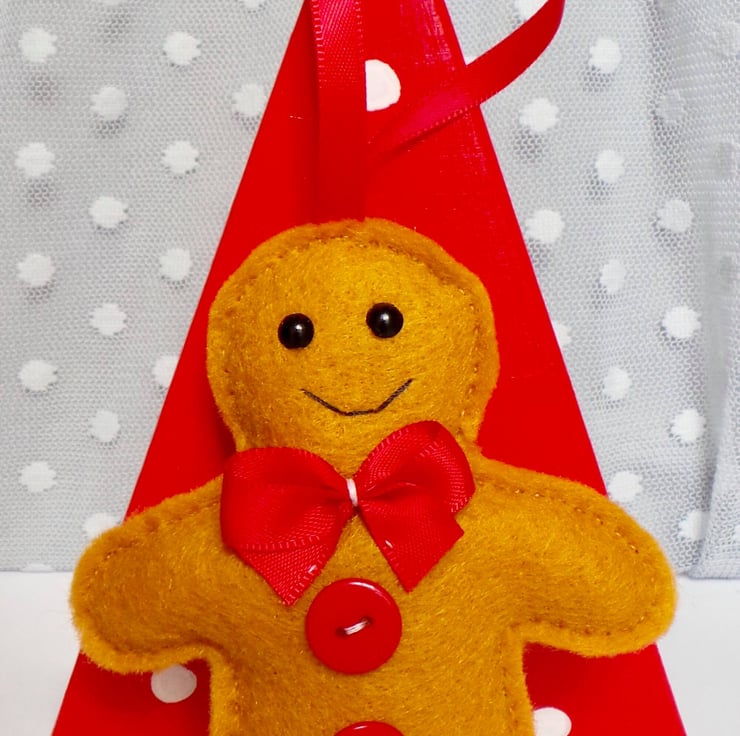 Gingerbread Man decoration, Bright Tree Ornamen... - Folksy