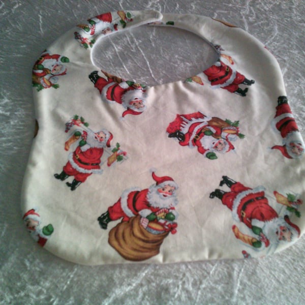Santa and Sack Baby Bib - Folksy