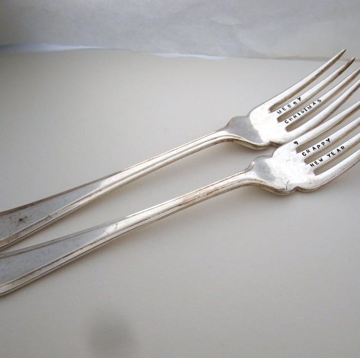 Two Silly Xmas Forks, Messy Christmas & Cra... - Folksy