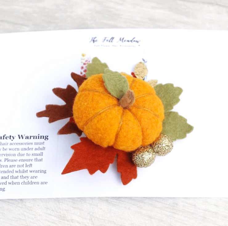 Autumn Hair Clip, Pumpkin Hair Piece, Orange He... - Folksy