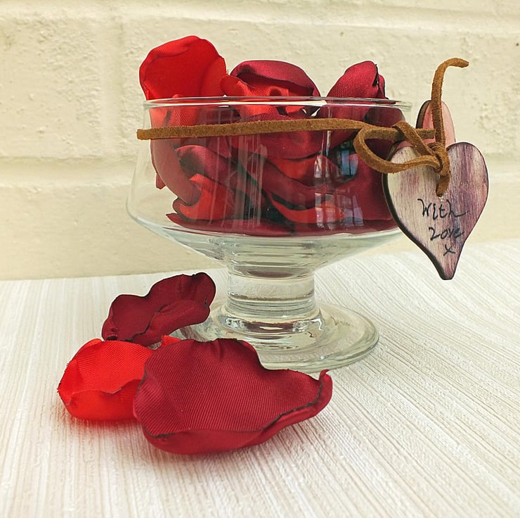 Satin Rose Petals - Love in a Glass - Folksy