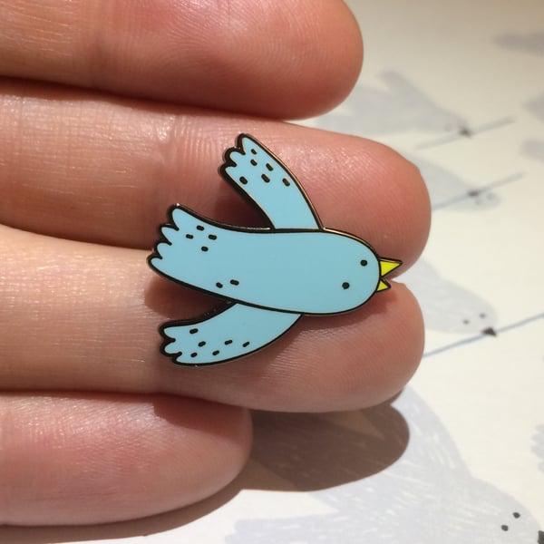 Granma's Bird Enamel Pin Badge - Folksy