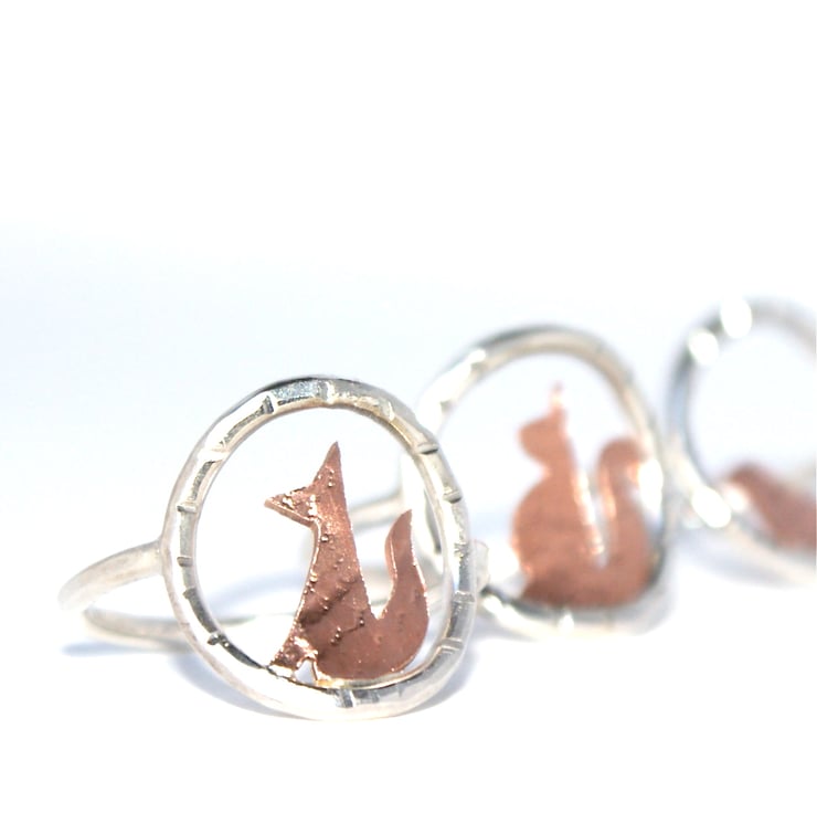 Tiny fox ring - Folksy