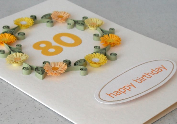 80th birthday card - Folksy