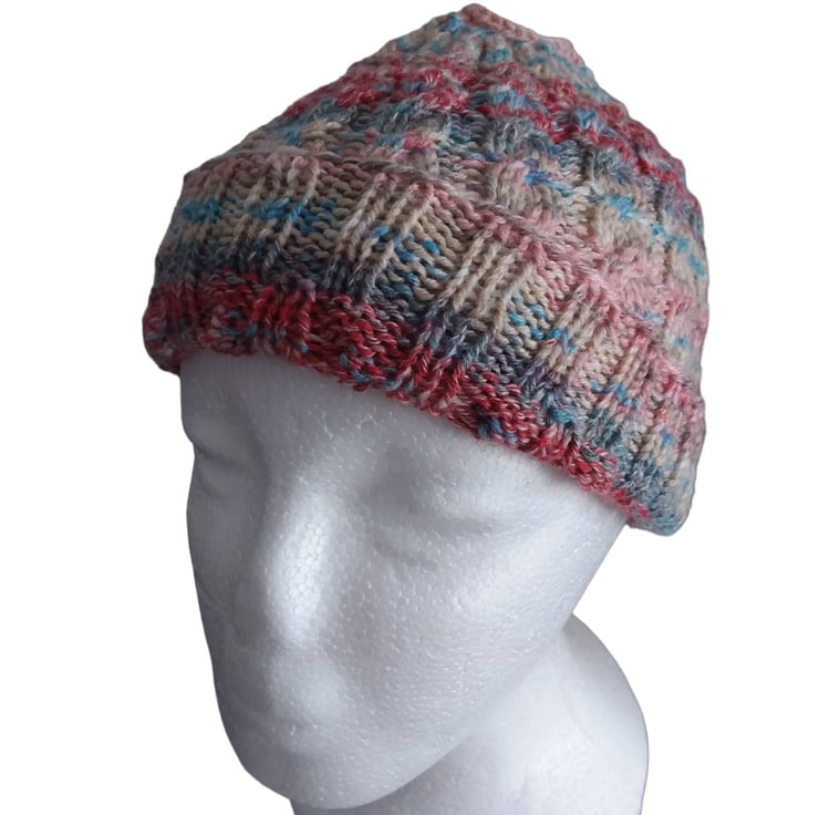 Cable Hat, Wool Hat, Ponytail Hat - Folksy