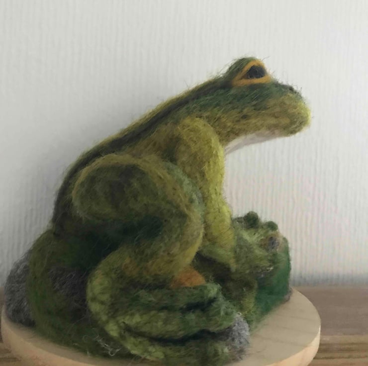 needle felted-frog-wool art-soft sculpture - Folksy