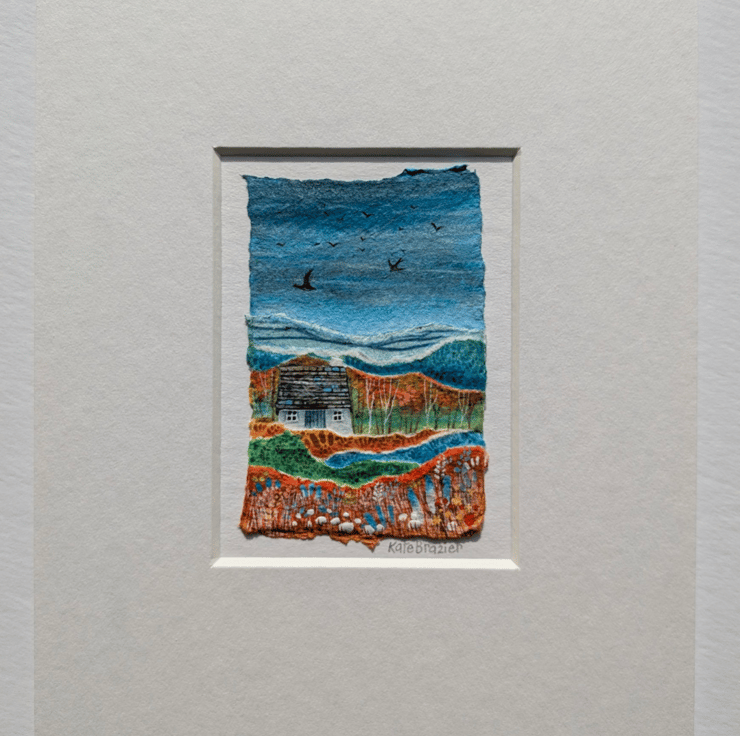 Autumn Cottage - Original miniature collage. A5... - Folksy