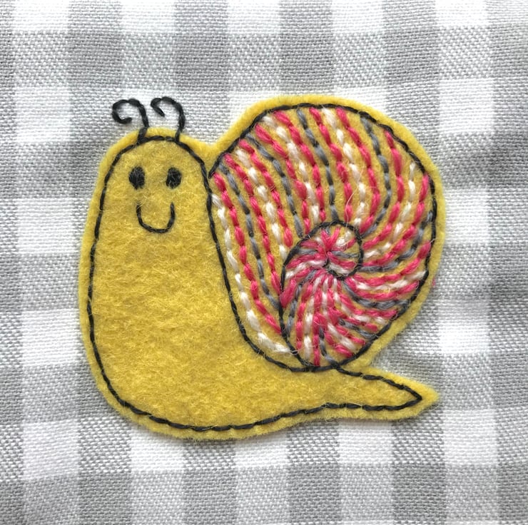 Coin Purse with Smiling Snail Appliqué Patch - Folksy