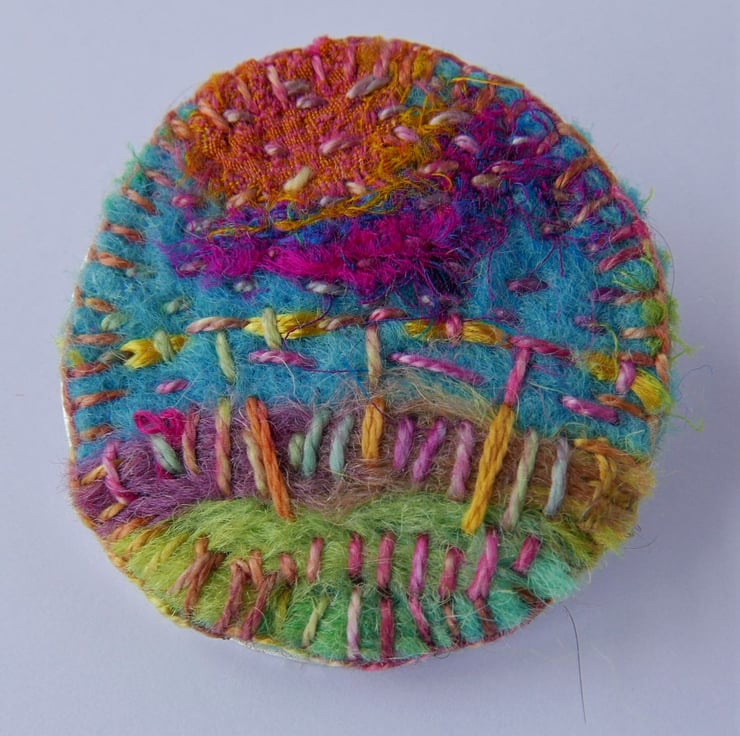 Handcrafted Textile Brooch - Folksy