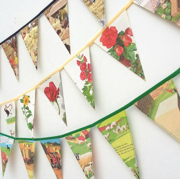 Book bunting - gardens - Folksy