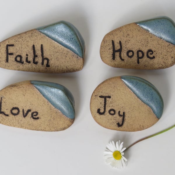4 Word stones - Baptism, Christening, Confirmat... - Folksy