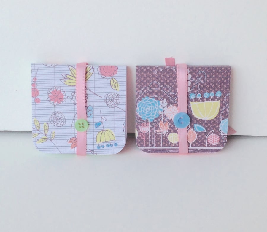 Mini Notebooks,Set of Two,Handmade Sticky Noteb... - Folksy