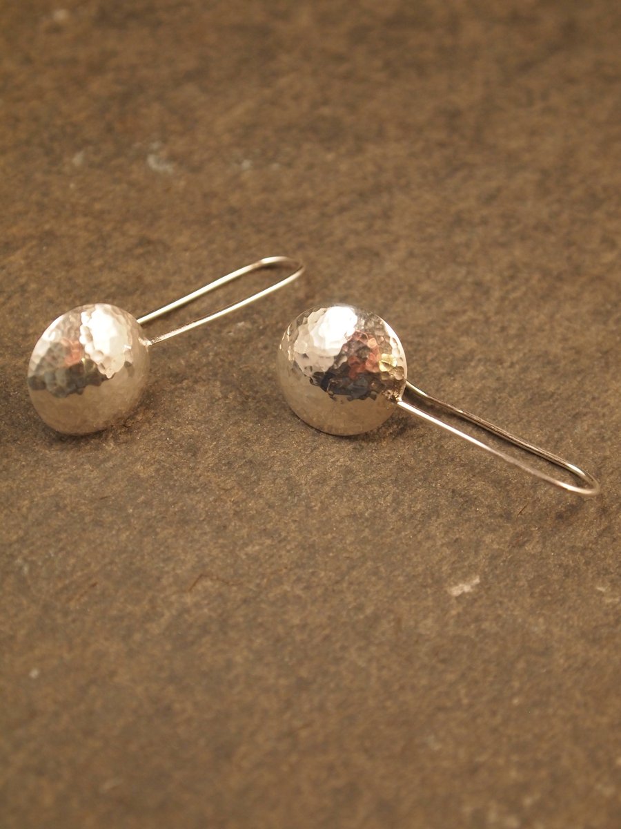 Dangle Sterling Silver Dome Earrings - Folksy