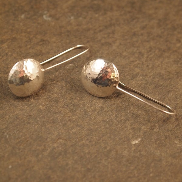 Dangle Sterling Silver Dome Earrings - Folksy