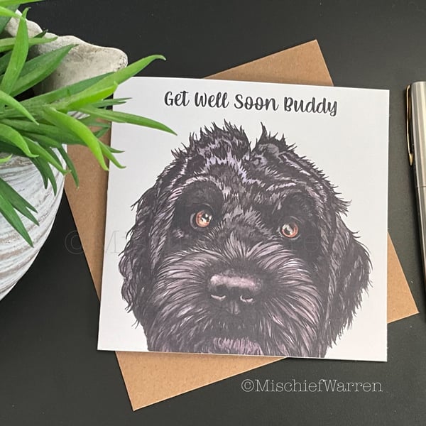 Black Cockapoo or Labradoodle Card - Blank or p... - Folksy
