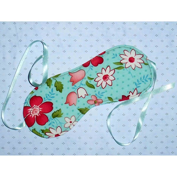 Eye mask green floral or spot - Folksy