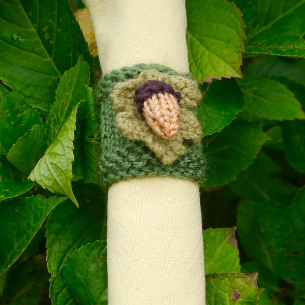 Acorn Napkin Ring, Set of Six, Autumn Decoratio... - Folksy