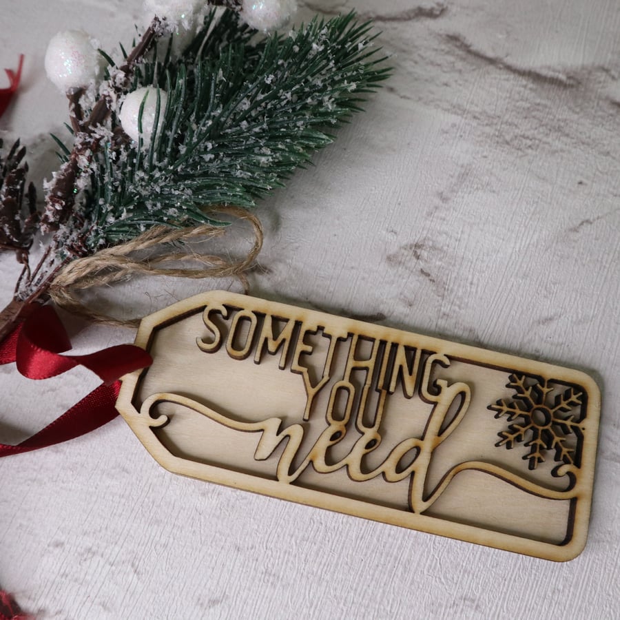 Christmas gift tag "Something you need" - Folksy