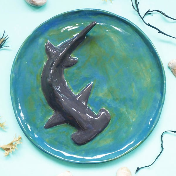 Hammerhead Shark Ceramic Plate - Hand Sculpted ... - Folksy