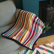 Happy scrappy crochet baby blanket - Folksy