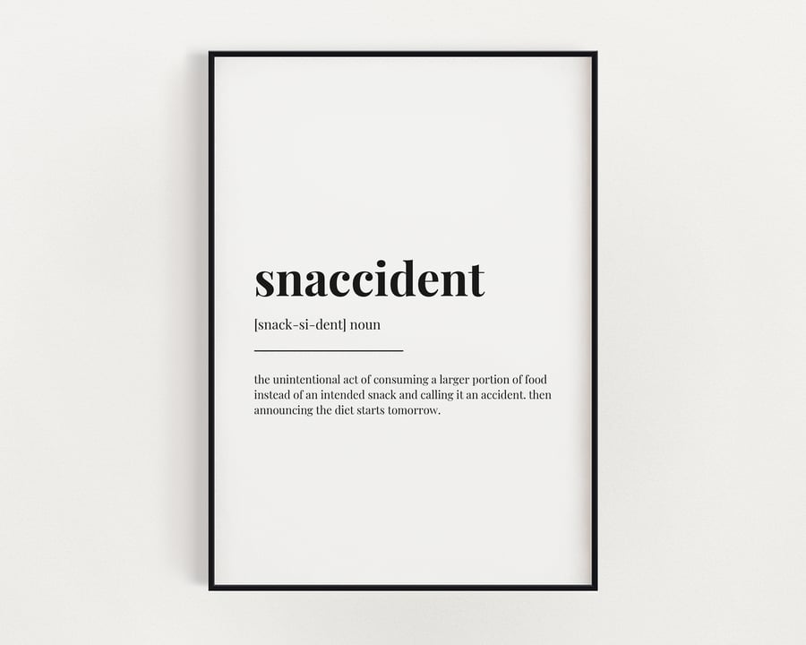 Snaccident Definition Print - Folksy