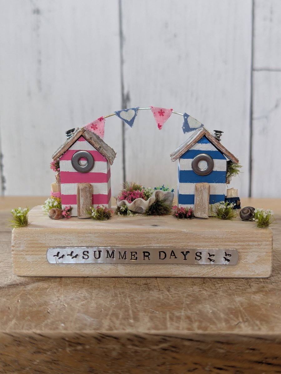 'Summer Days' at the Beach Huts - Handmade Coas... - Folksy