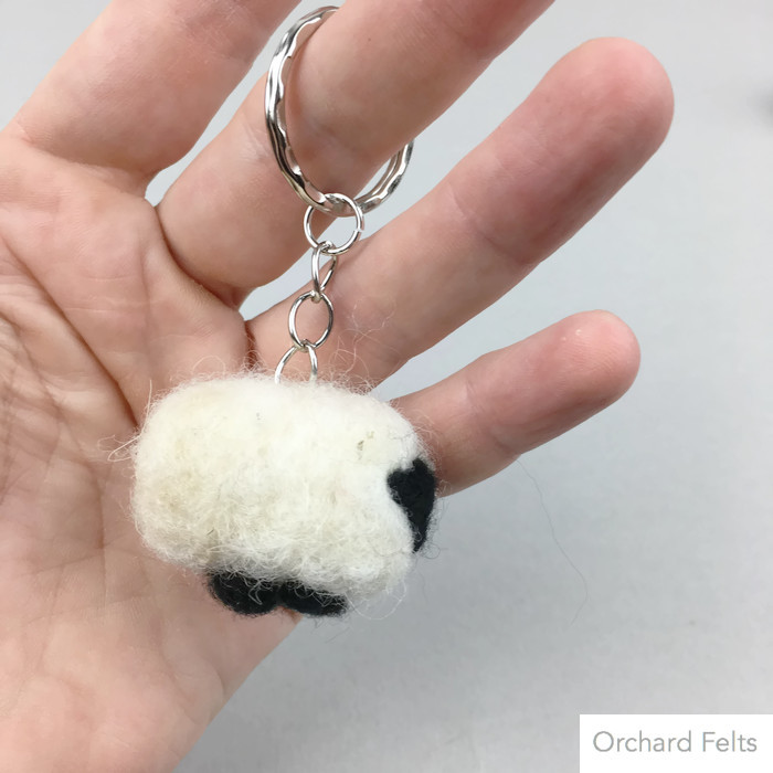 Key ring with mini needle felted sheep - Folksy
