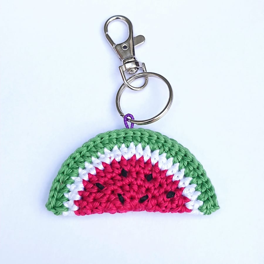 Crochet Watermelon Keyring, Bag Charm - Folksy