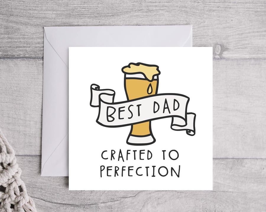 Best Dad Crafted to Perfection Father’s Day Card - Folksy