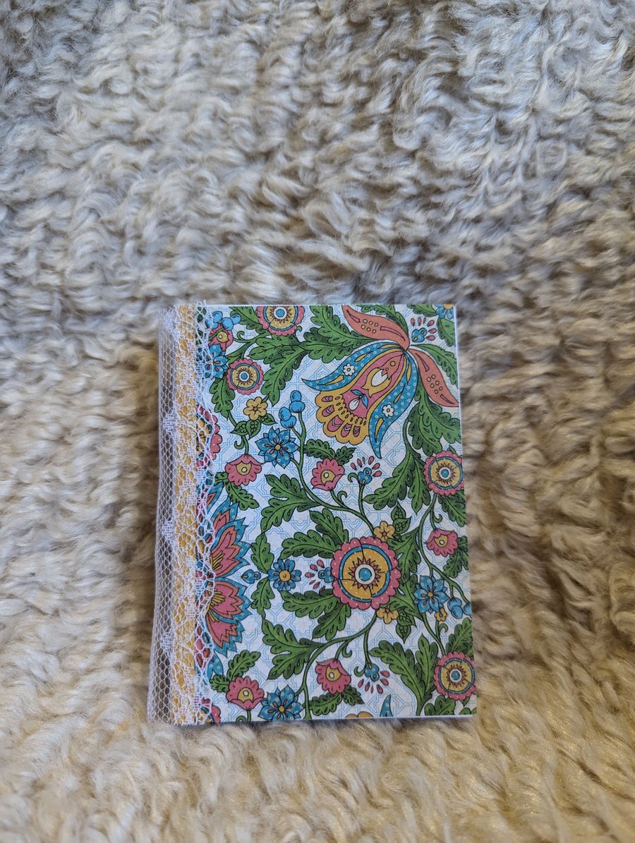 Darling teeny journal in bright floral cover - Folksy Darling teeny journal in bright floral cover - Folksy
