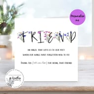 Personalised Watercolour print Friend Card - T... - Folksy