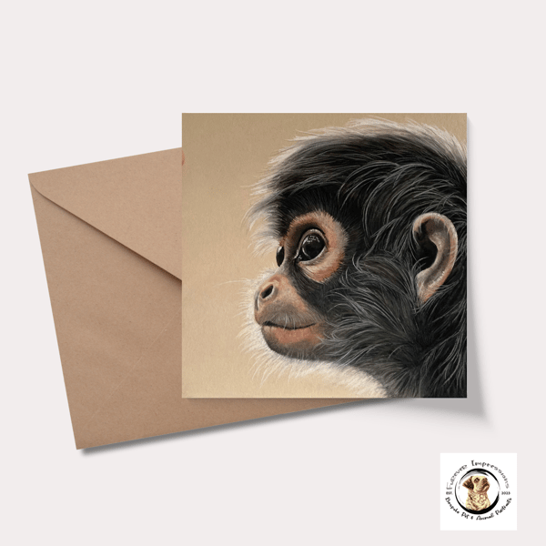 Monkey Greeting Card - Folksy