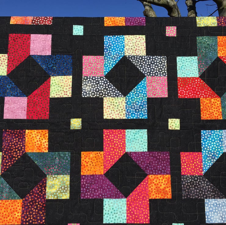 Modern Batik Bed Quilt - Folksy