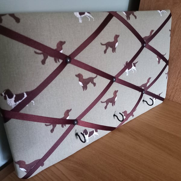 Spaniel Fabric Noticeboard - Small 40 cm x 23 cm - Folksy
